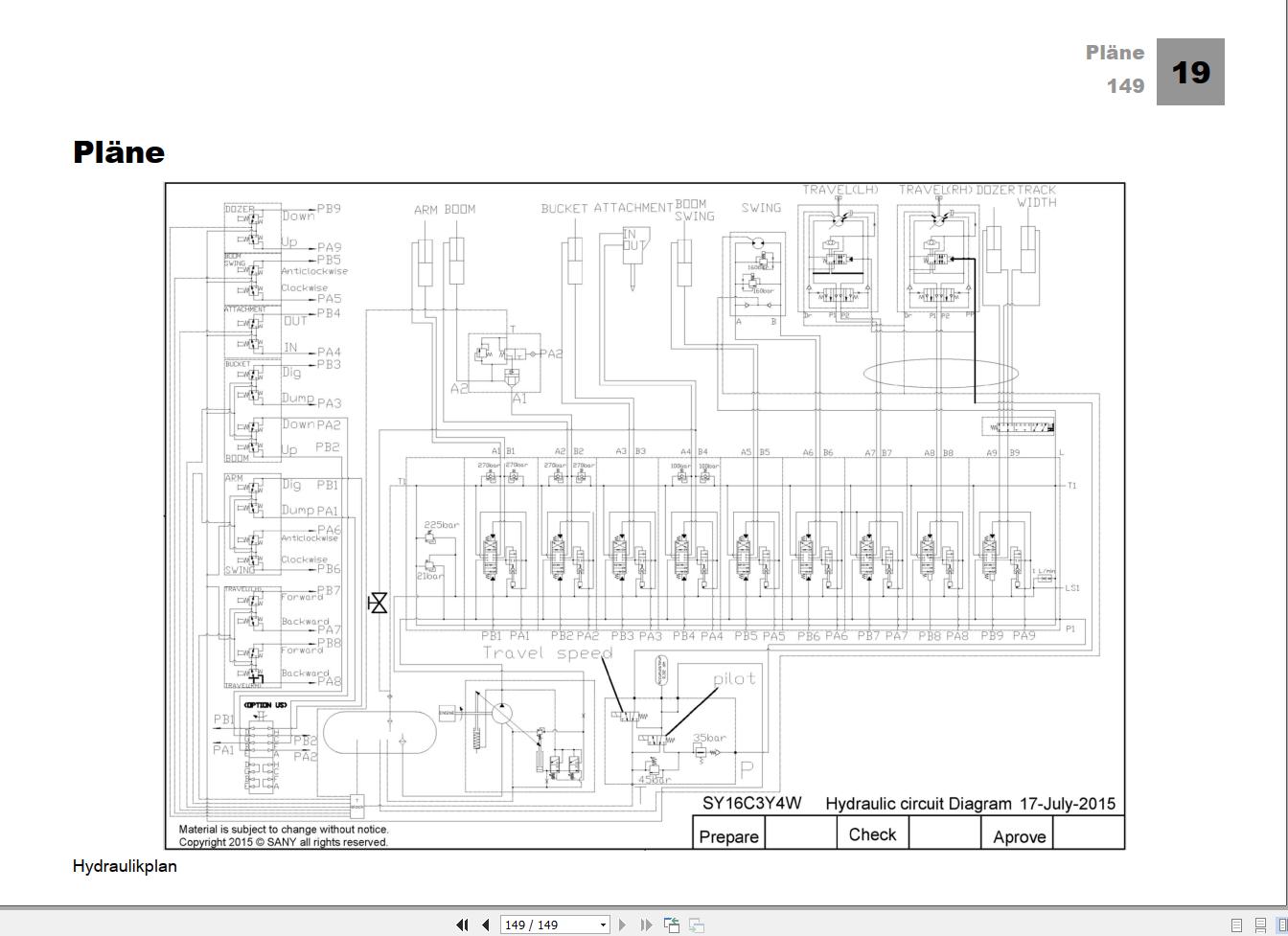 Sany Hydraulic Excavator SY16 Shop Manuals and Schematics
