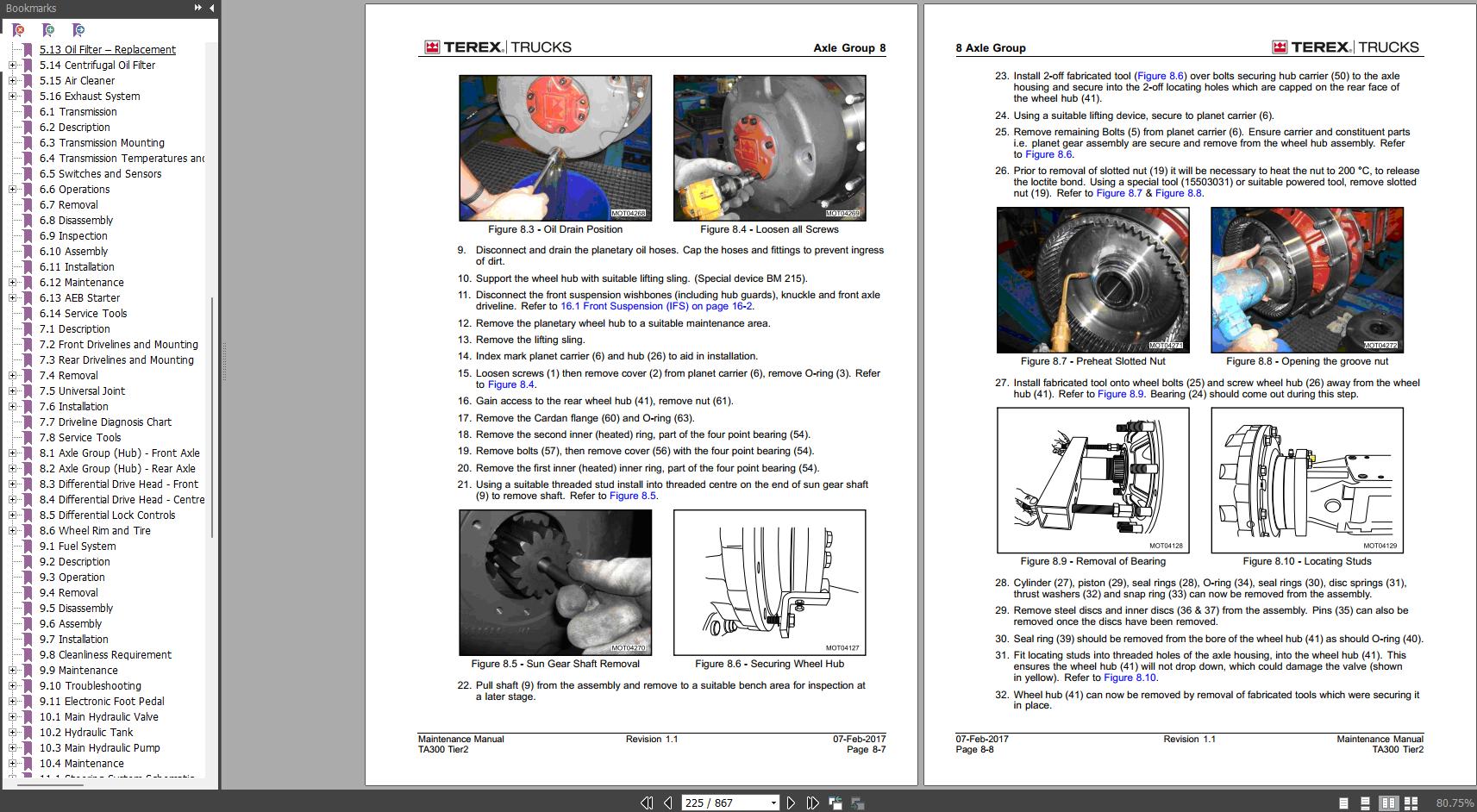 Terex Articulated Truck TA300 Service Manual
