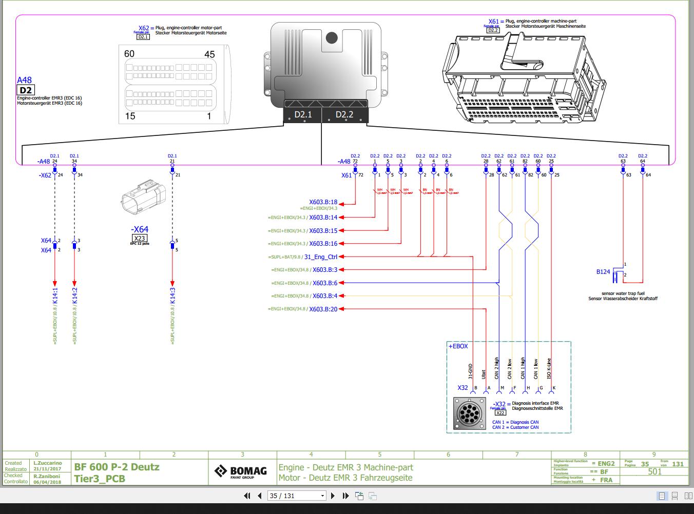 Bomag BF 600 P-2 Deutz Tier3_PCB Function.501 Wiring Diagram 2018 EN DE