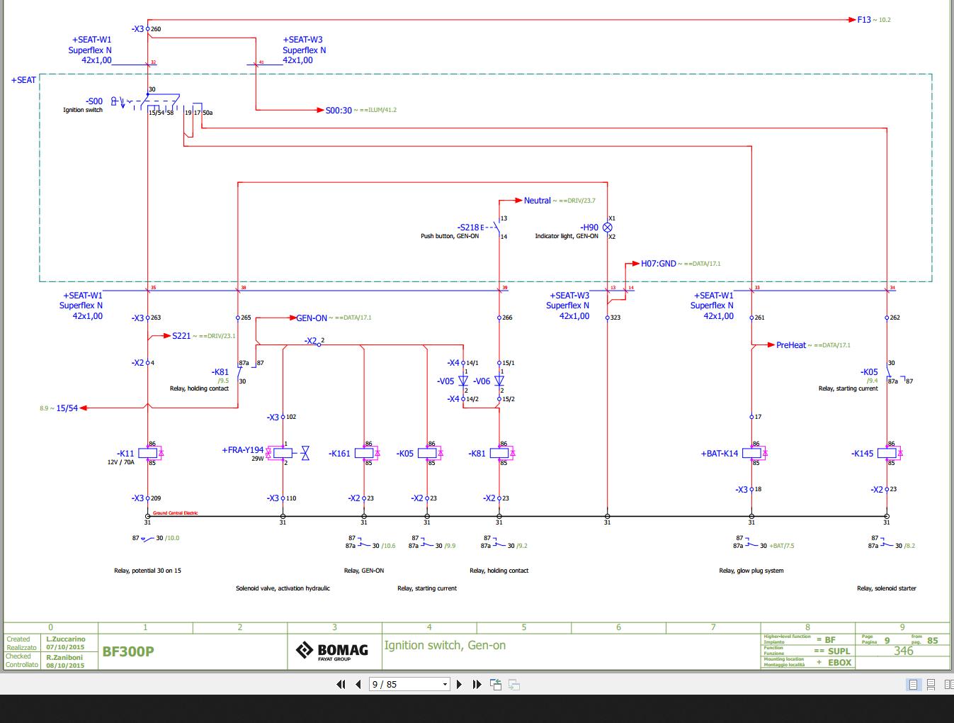 Bomag BF300P Wiring Diagram Function.346 2015 EN IT