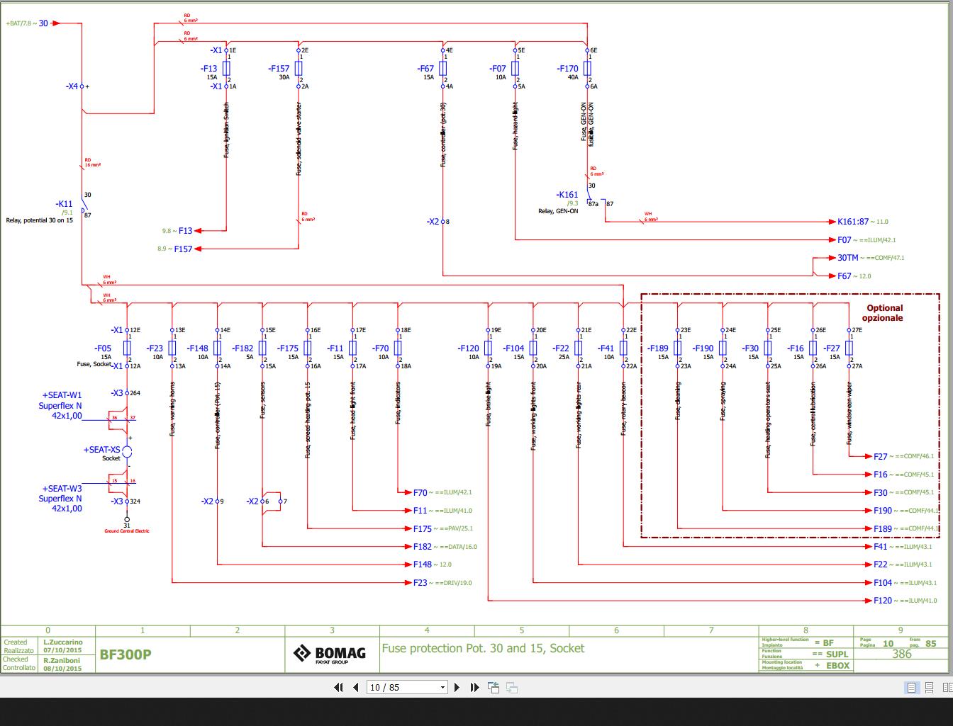 Bomag BF300P Wiring Diagram Function.386 2015 EN IT