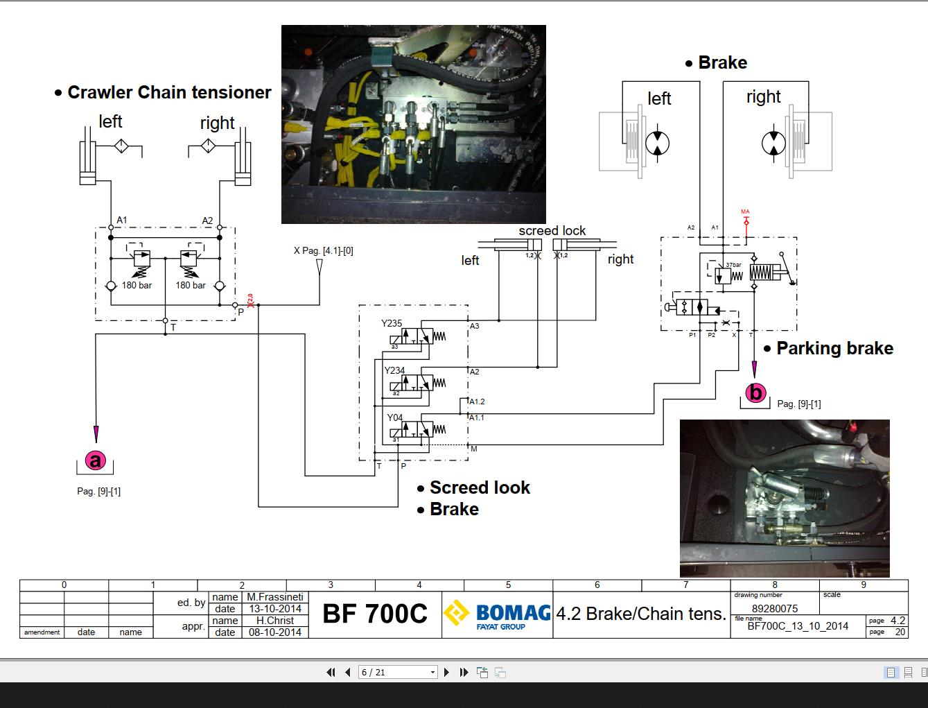 Bomag BF700C Hydraulic Schematic Drawing No.89280075 2014 EN