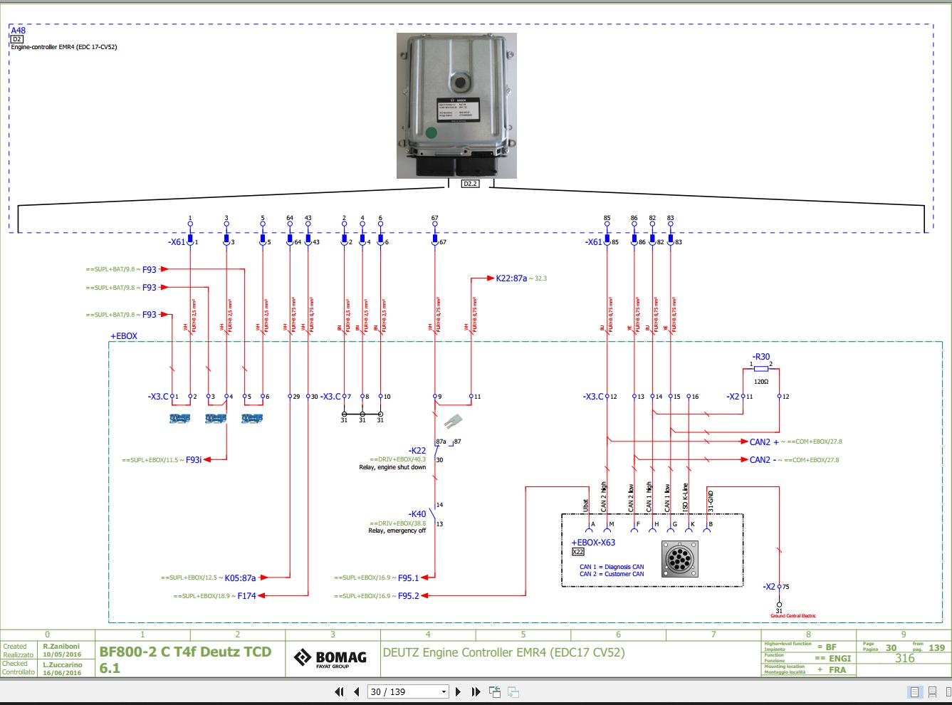 Bomag BF800-2C Wiring Diagram T4f Deutz TCD 6.1 Function.316 2016 EN IT