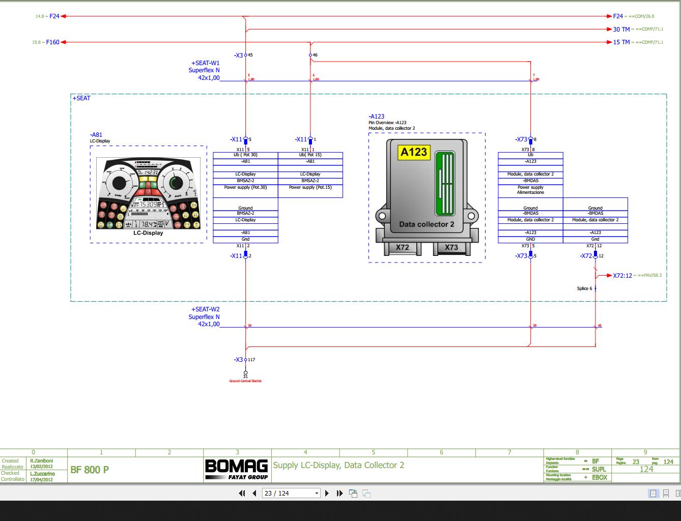 Bomag BF800P Wiring Diagram Function.124 2012 EN IT