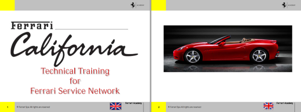 Ferrari California Technical Training for Ferrari Service Network