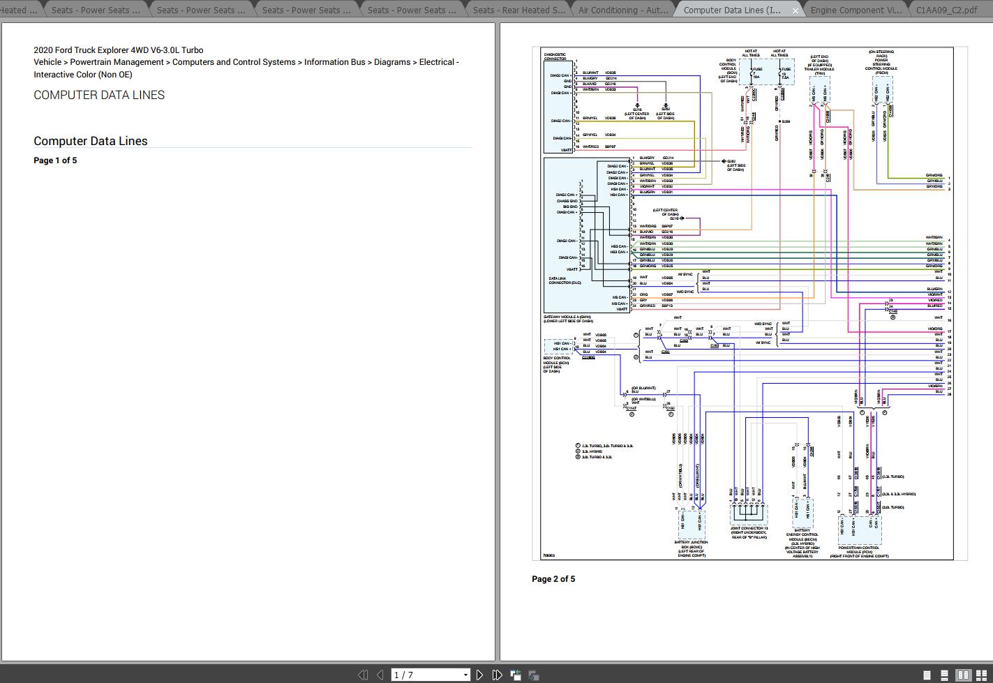 Ford Truck Explorer 4WD V6-3.0L Turbo 2020 Wiring Diagrams