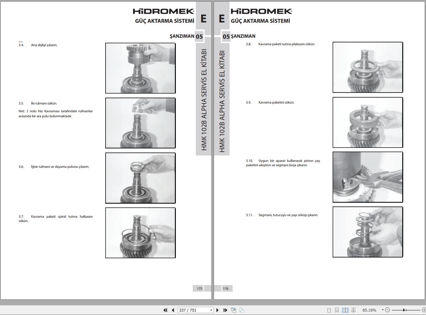 Hidromek Backhoe Loader HMK 102B Alpha A8 Supra Service Manual TR