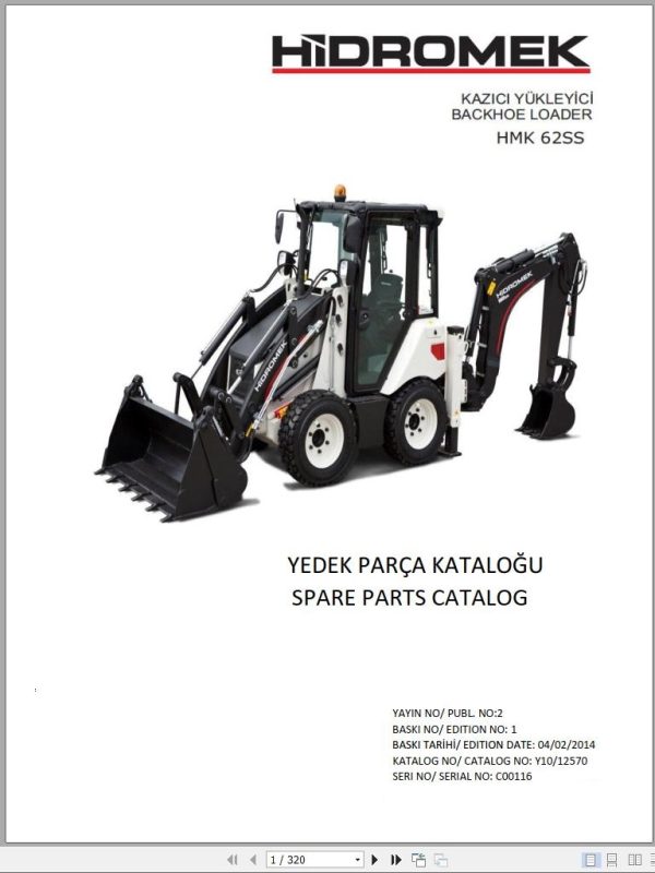 Hidromek Backhoe Loader HMK 62SS Spare Parts Catalog C00116 EN TR