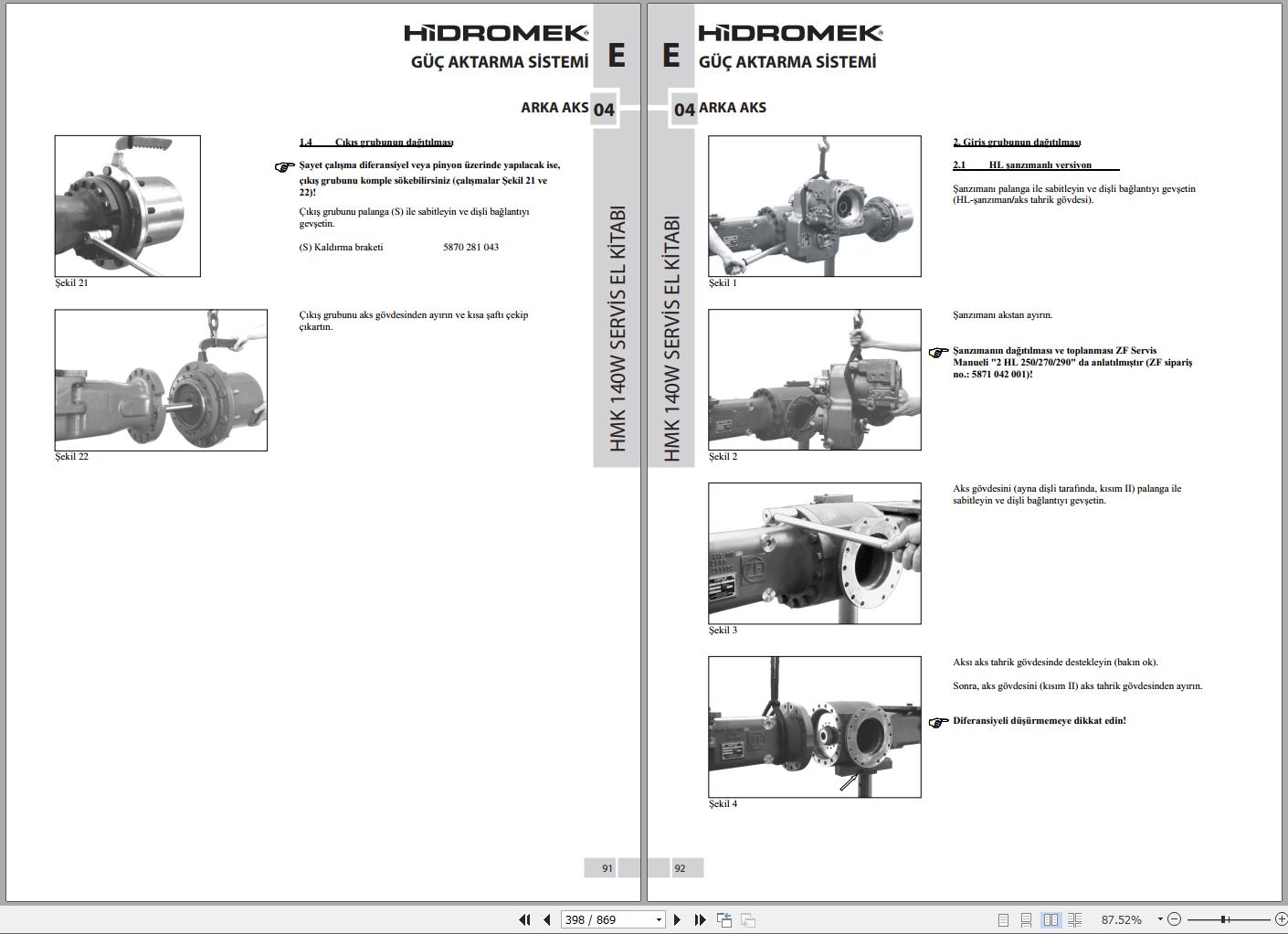 Hidromek Excavator HMK 140W Service Manual TR