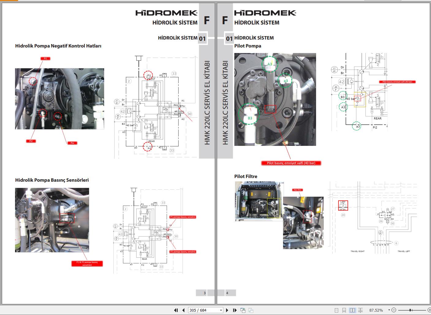 Hidromek Excavator HMK 220LC-3 Service Manual TR
