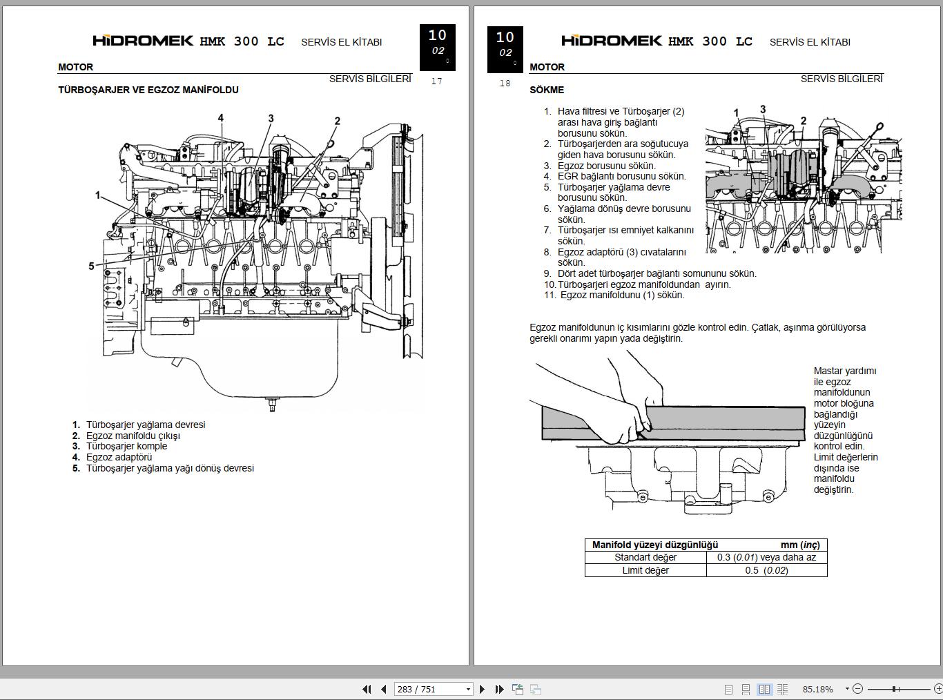 Hidromek Excavator HMK 300LC-2 Service Manual TR