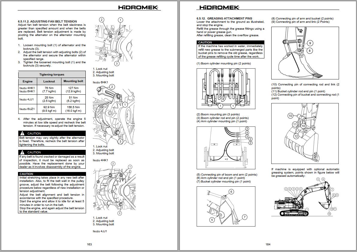 Hidromek Excavator HMK140LC-3 to HMK500LC-3R Operation and Maintenance ...