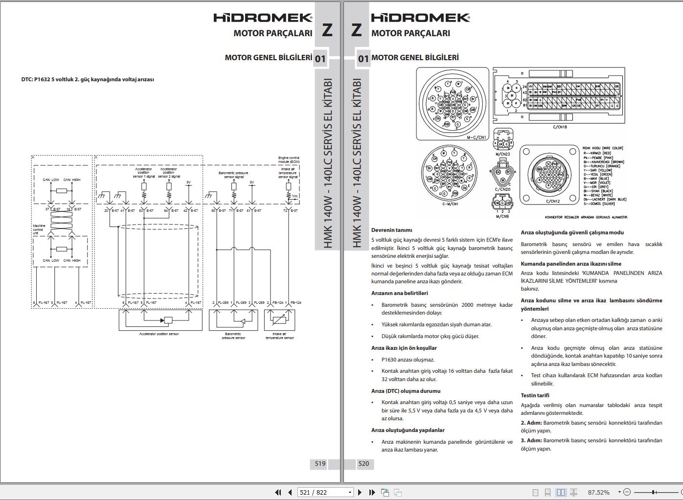 Hidromek Isuzu Diesel Engine 4JJ1X Tier 3 HMK 140W 140LC Service Manual TR
