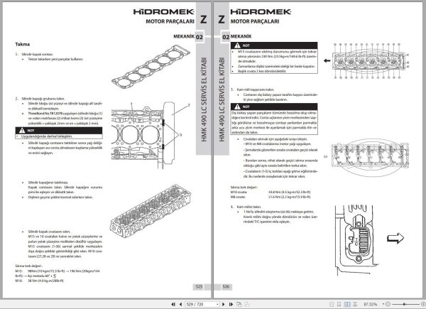 Hidromek Isuzu Diesel Engine 6UZ1X Stage IIIA Tier 3 HMK 490LC Service ...