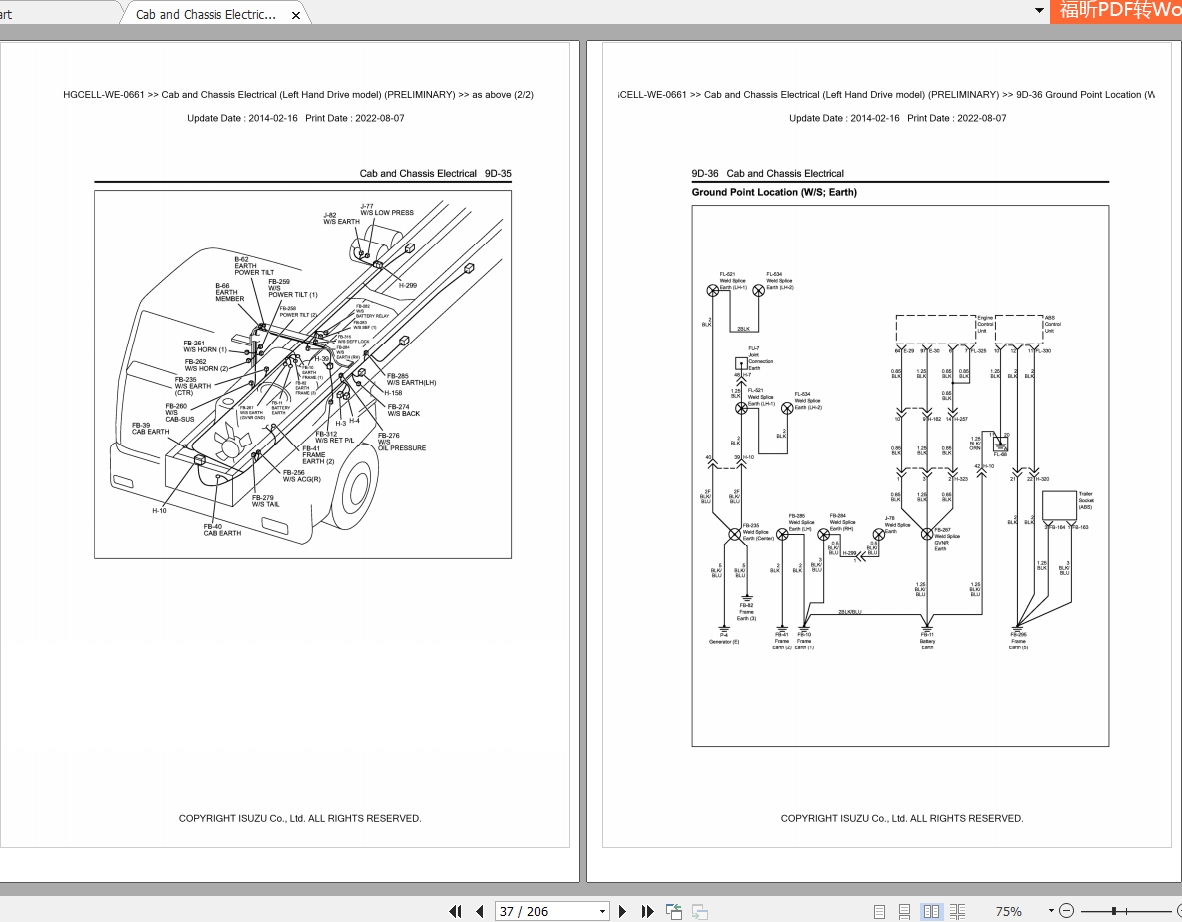 Isuzu Truck CE & LV Series Workshop Service Information