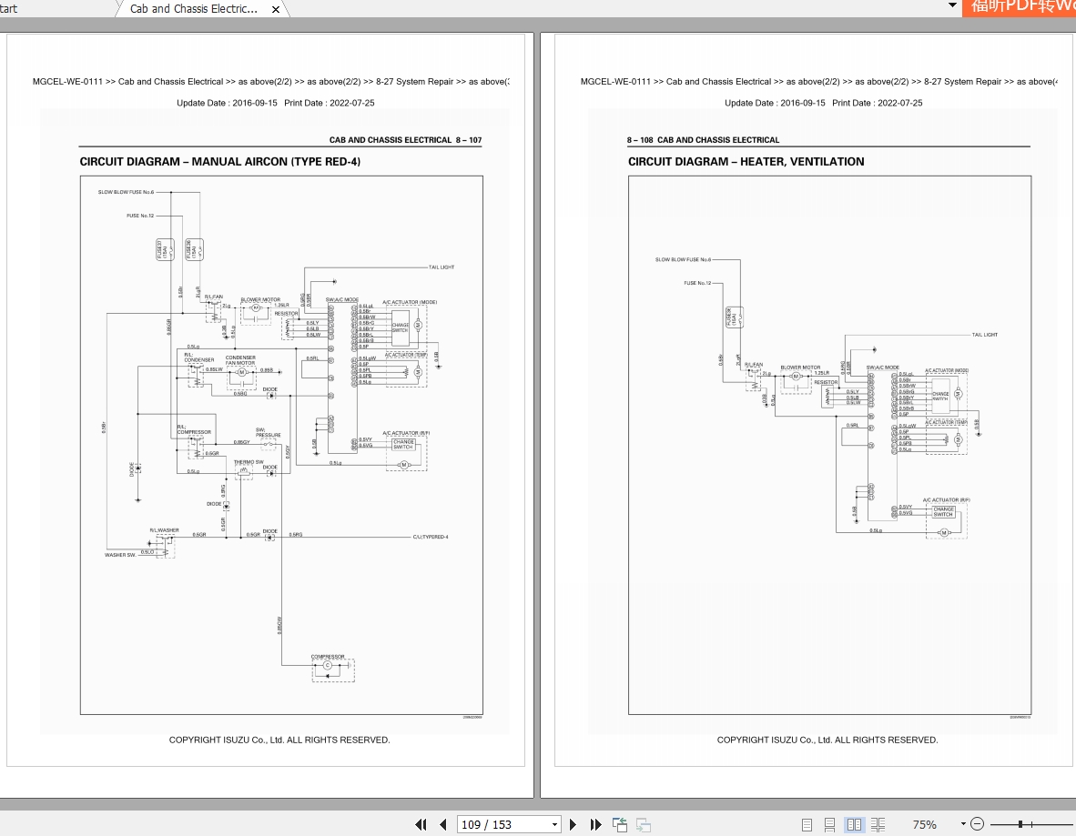 Isuzu Truck FG Series Workshop Service Information