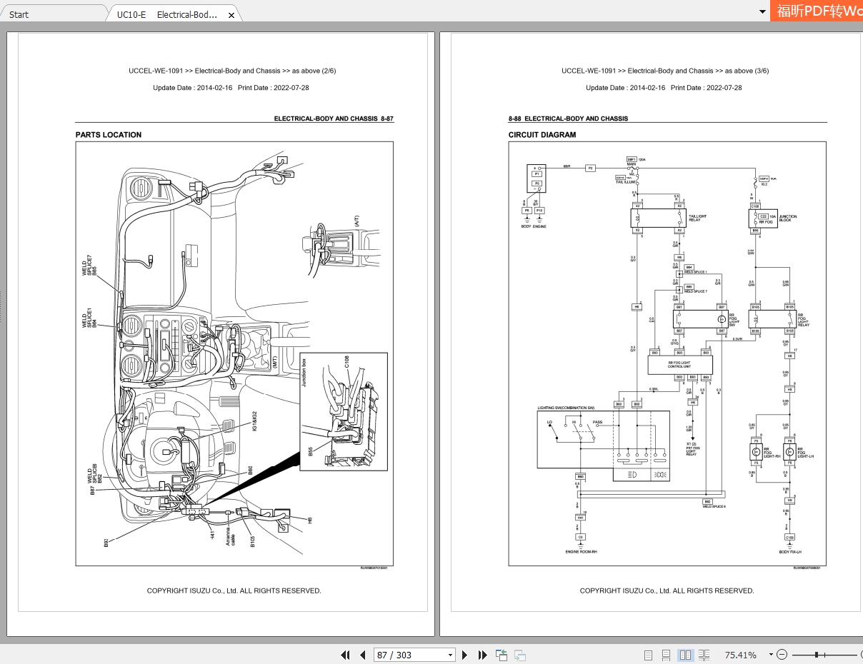 Isuzu Truck UB UC Series Workshop Service Information PDF