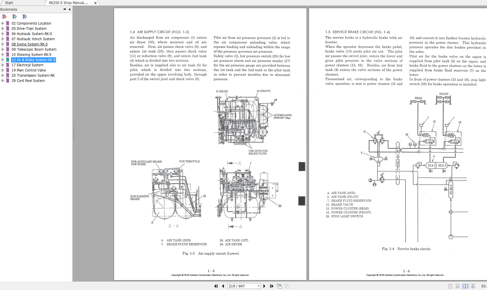Kobelco Rough Terrain Crane RK250-5 Workshop Manual