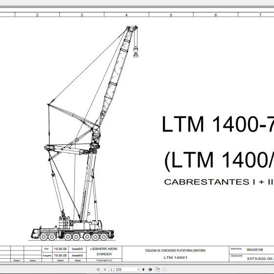 Liebherr Crane LTM1400-7.1 Schematics Electrical Diagram D9408