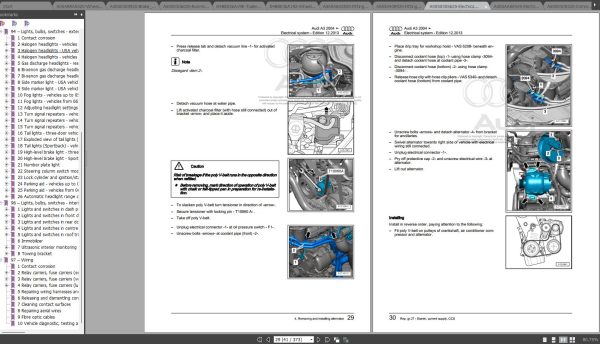 AUDI A3 8P 2004-2013 WORKSHOP MANUALS