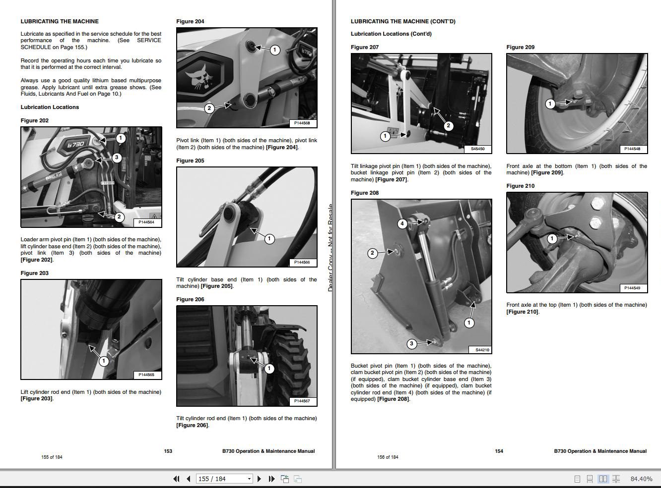 Bobcat Backhoe Loader B730 Operation and Maintenance Manual 2021