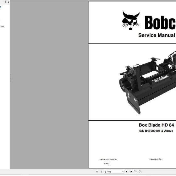Bobcat Backhoe Loader B780 Operation and Maintenance Manual 7363906 2020