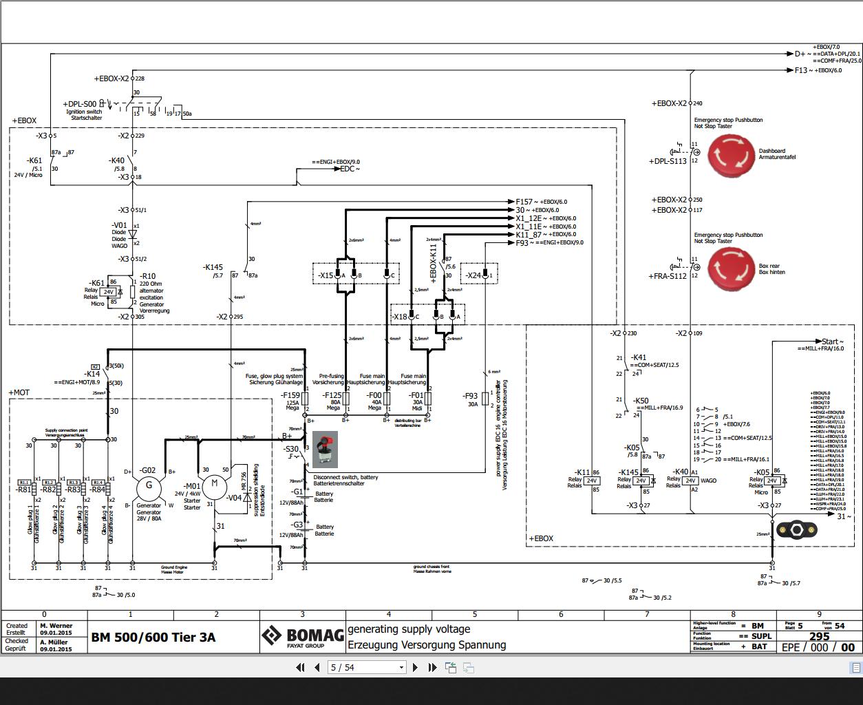 Bomag BM500-600 Tier 3A Schematic Function 295 2015 EN DE