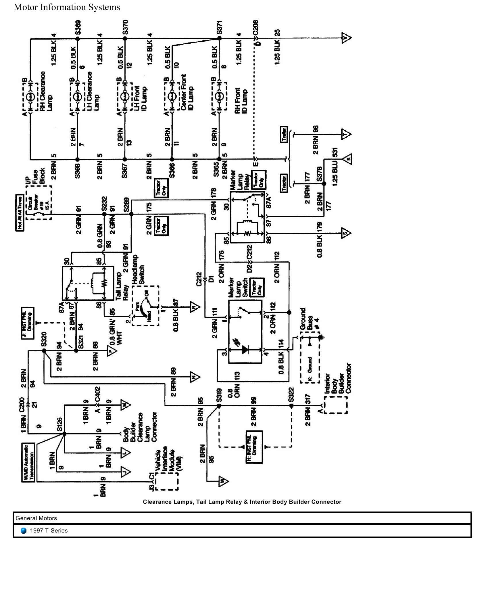 General Motors Truck T-Series Wiring Diagrams 1997