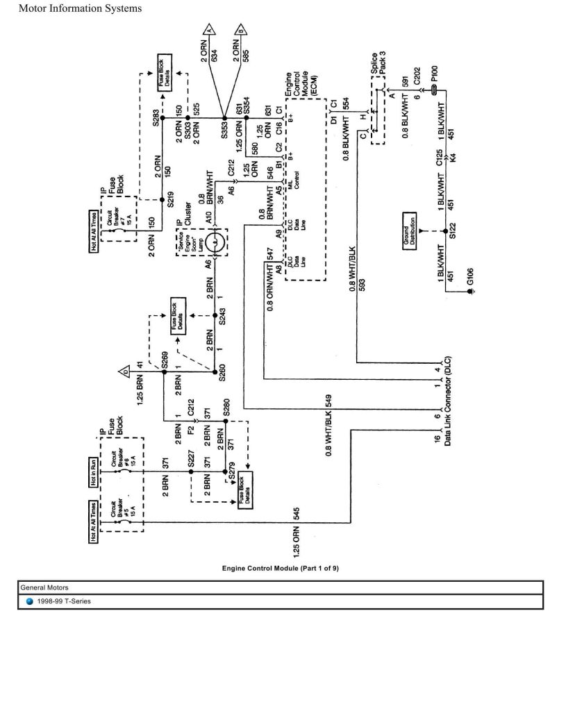 General Motors Truck T-Series Wiring Diagrams 1998 - 1999