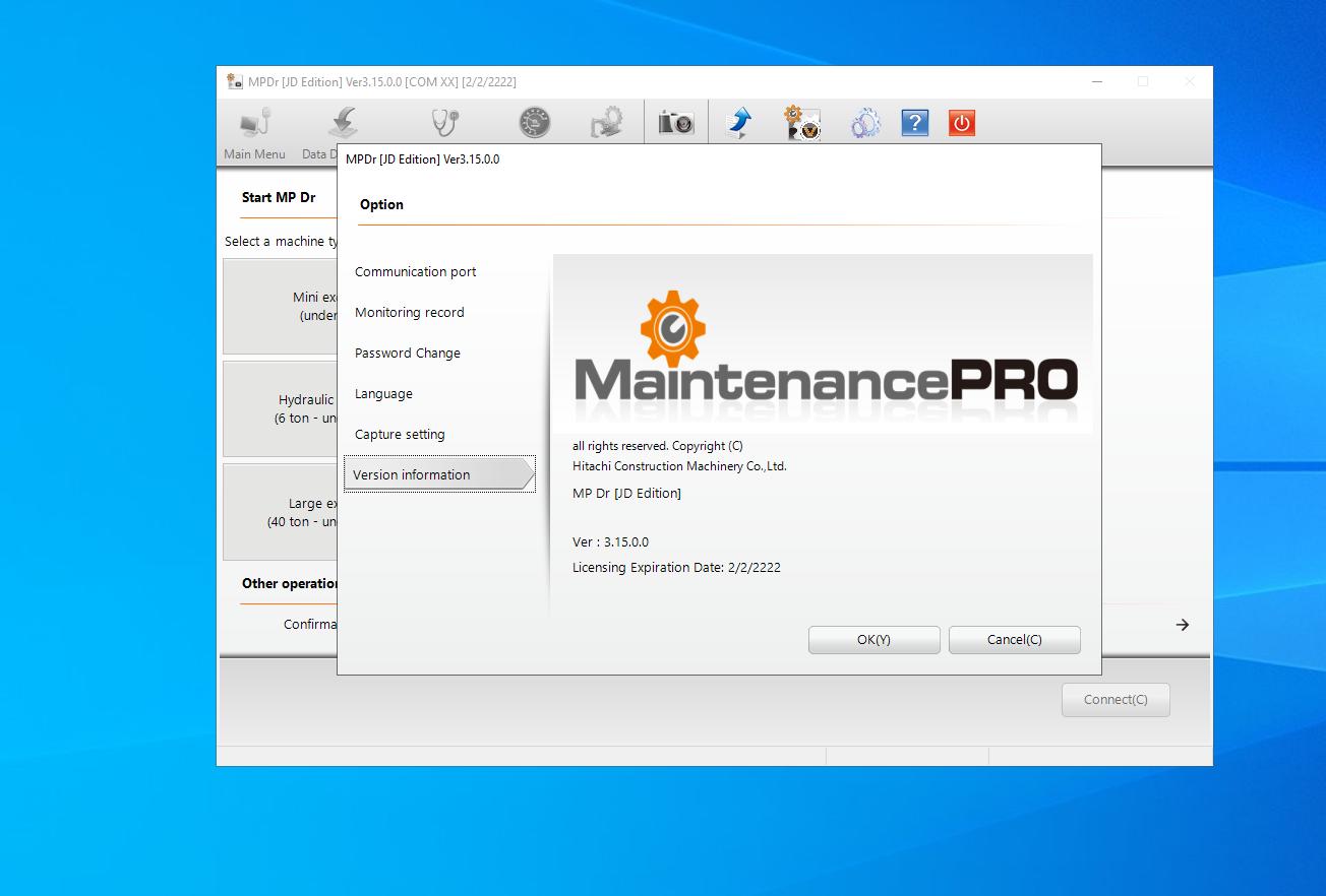 Hitachi Construction Machinery MPDr Ver 3.15.0.0 06.2021 Diagnostic Program