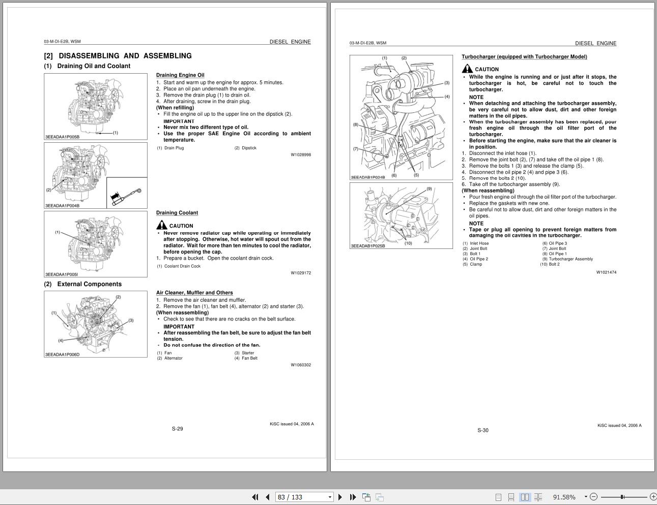 Kubota Diesel Engine 03-M-DI-E2B Series Workshop Manual