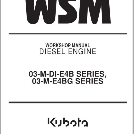 Kubota Diesel Engine 03-M-DI-E2B Series Workshop Manual
