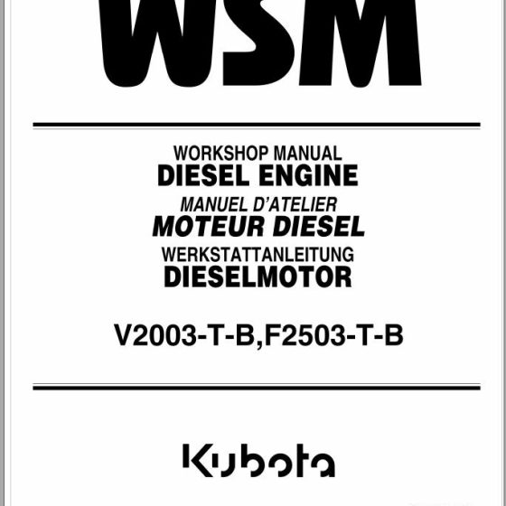 Kubota Diesel Engine V1505-T-E4B Workshop Manual