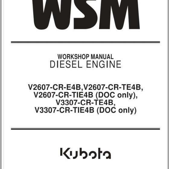 Kubota Diesel Engine V2003-T-B F2503-T-B Workshop Manual