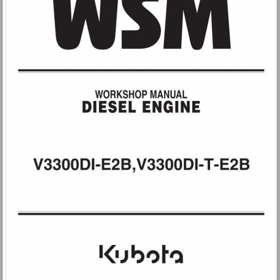 Kubota Diesel Engine V3307-DI-T-E2B Workshop Manual