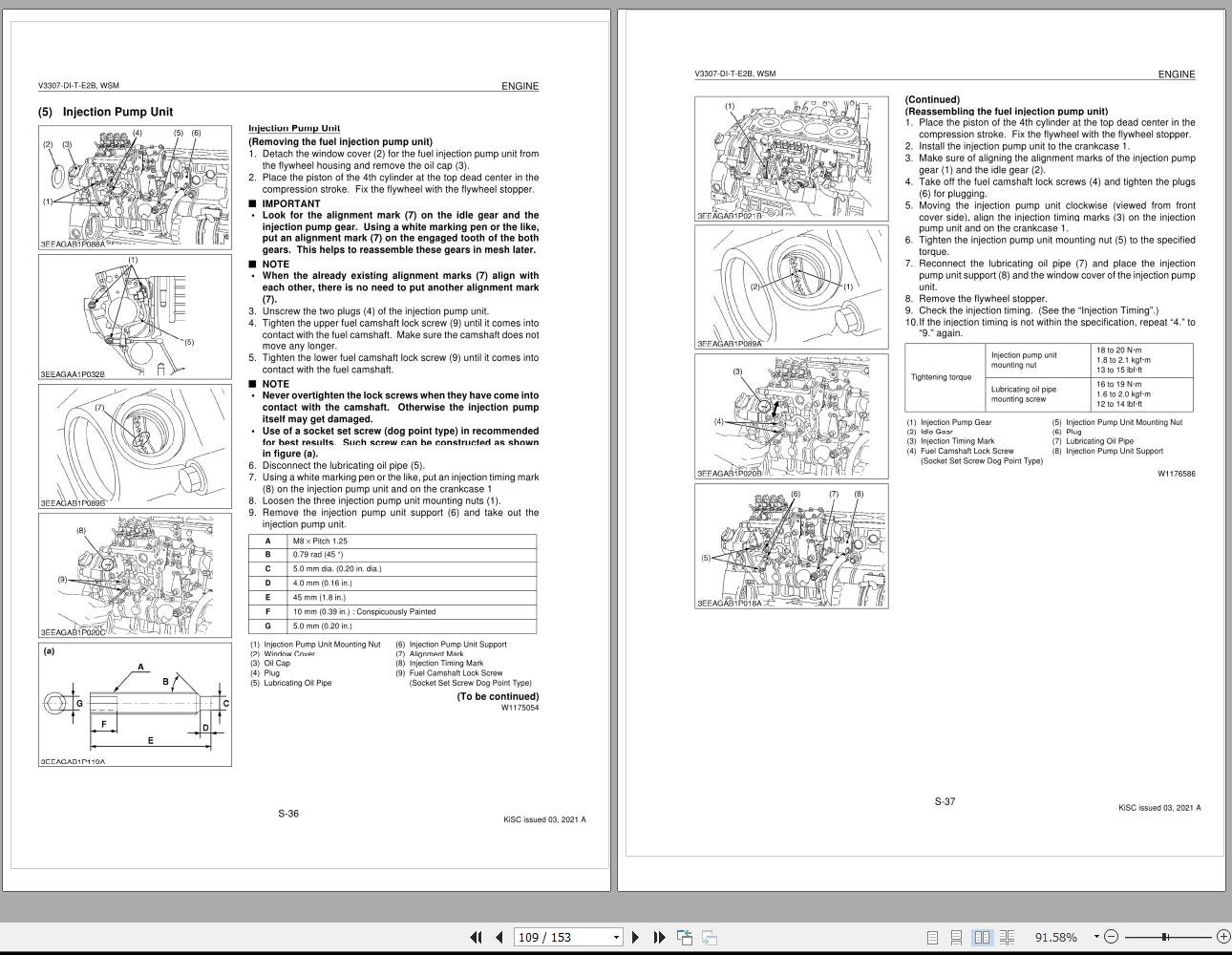 Kubota Diesel Engine V3800-CR-TE4 TIE4 TE4C TIE4C Workshop Manual