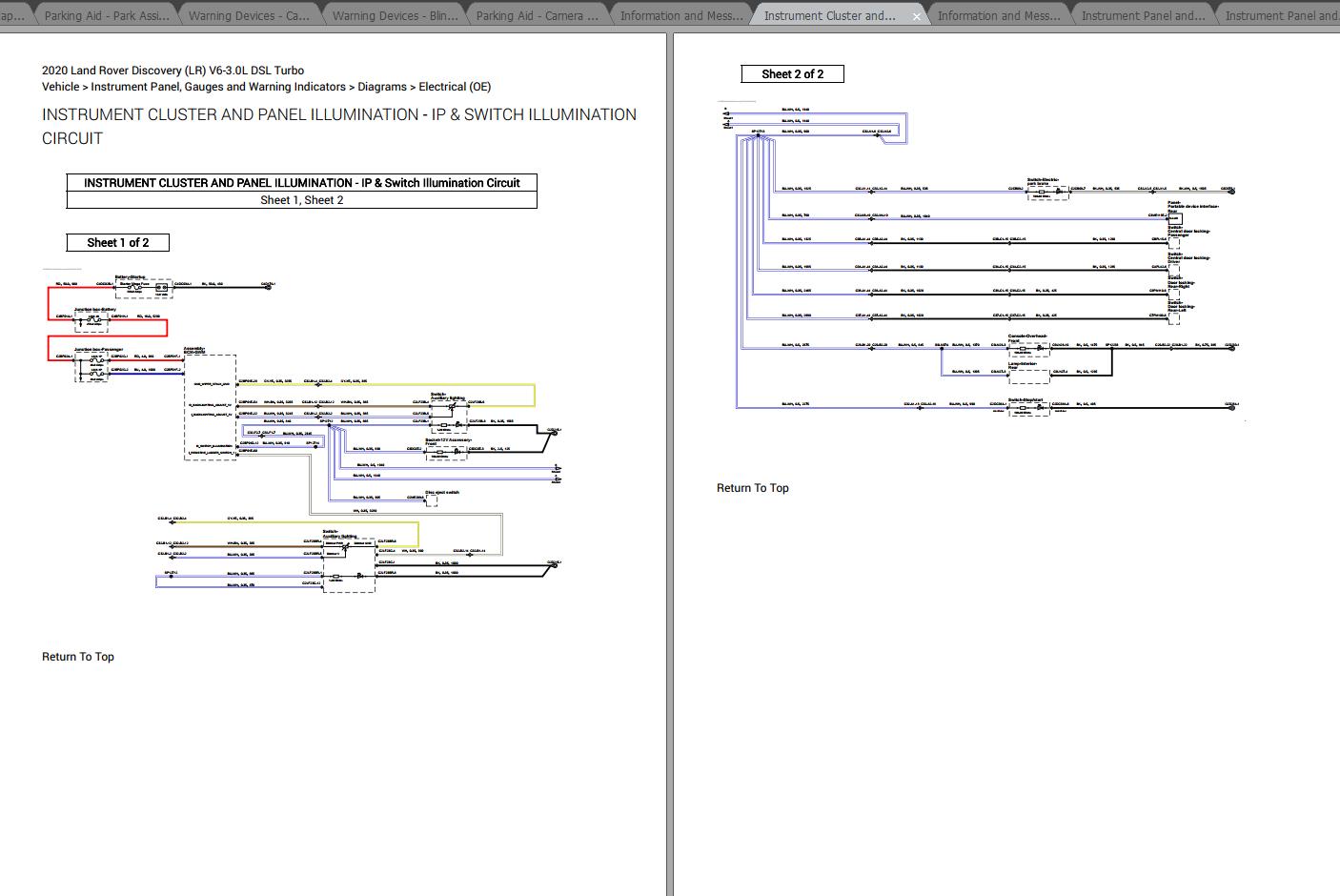 Land Rover Discovery 2020 V6-3.0L DSL Turbo Wiring Diagrams