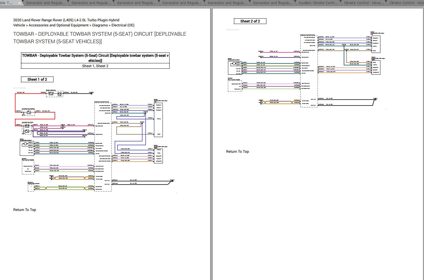 Land Rover Range Rover 2020 L4-2.0L Turbo Plugin Hybrid Wiring Diagrams