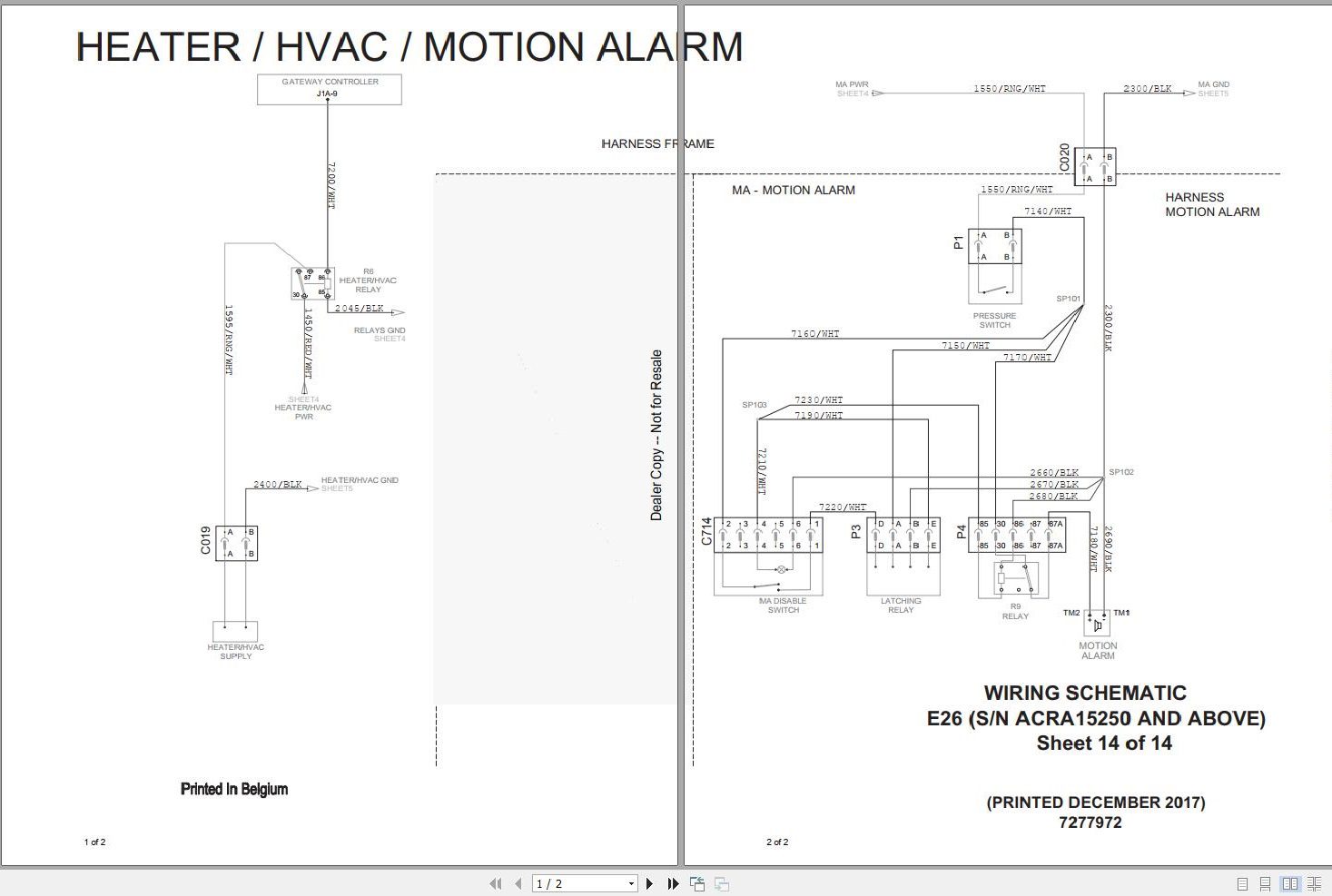 Bobcat Compact Excavator E26 Hydraulic and Electric Schematic