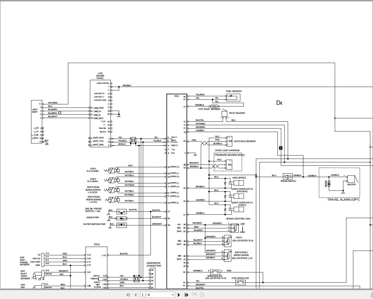 Bobcat Compact Excavator E63 Hydraulic and Electric Schematic