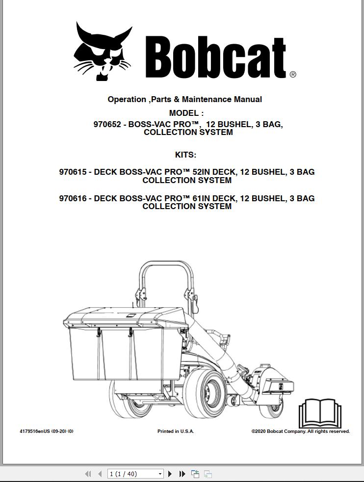 Bobcat Mower Accessories Operation and Maintenance Manual 09.2020