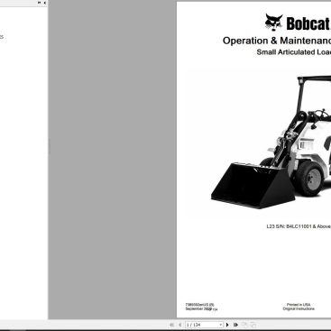 Bobcat Small Articulated Loader L23 Electric, Hydraulic Schematic