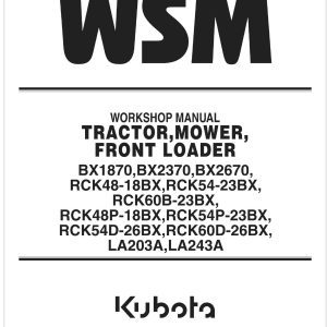 Kubota Front Loader LA203 Workshop Manual