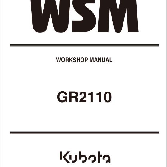 Kubota Garden Tractor GR2120 Workshop Manual