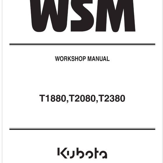 Kubota Lawn Tractor T2080 Workshop Manual