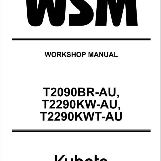 Kubota Lawn Tractor T2080 Workshop Manual