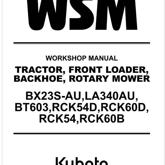 Kubota Rotary Mower RCK48P-18BX Workshop Manual 2019