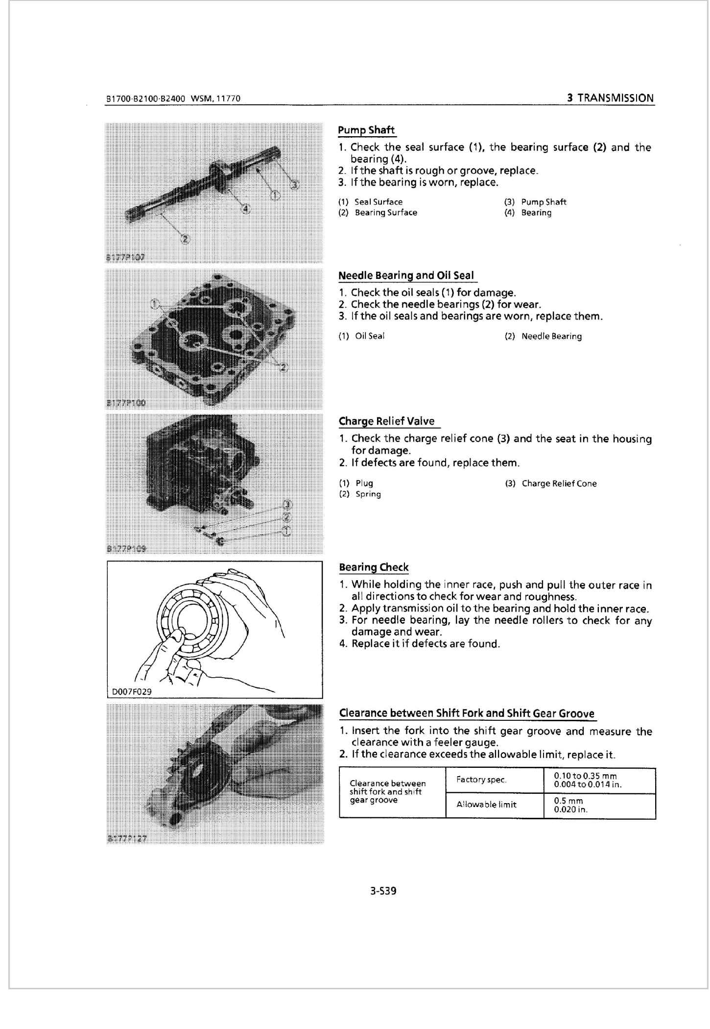 Kubota Tractor B2400 Workshop Manual