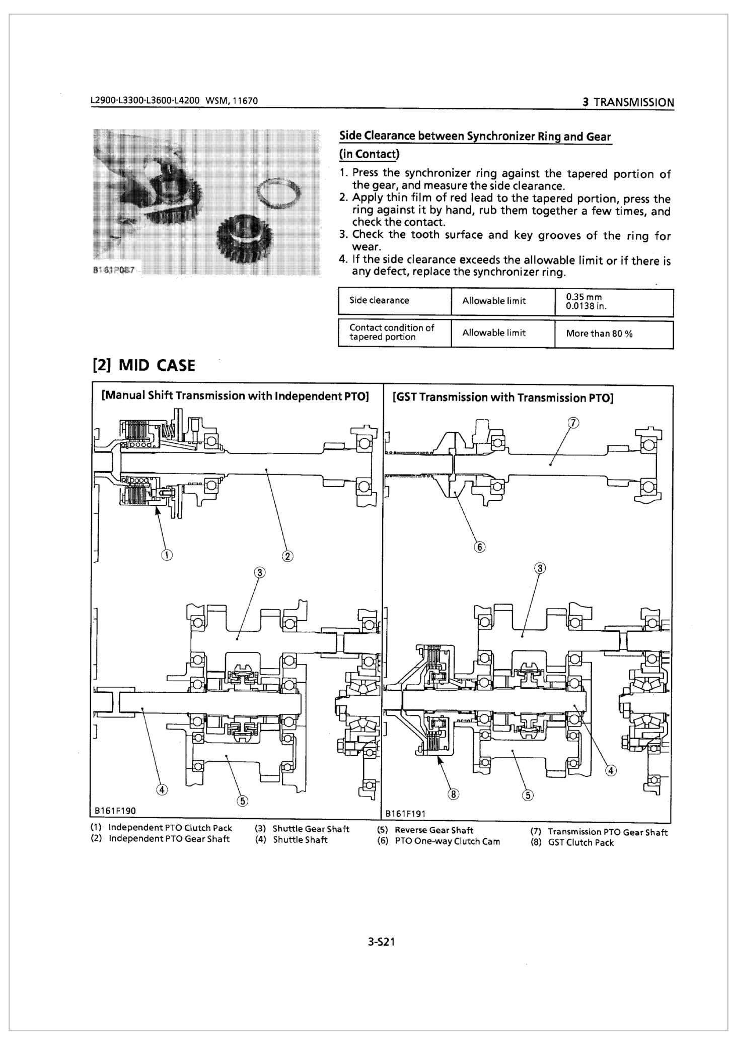 Kubota Tractor L3600 Workshop Manual