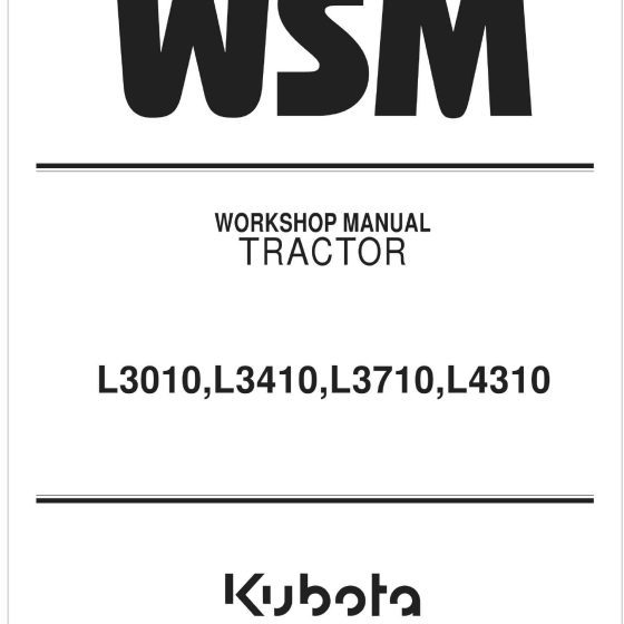 Kubota Tractor L4300 Workshop Manual